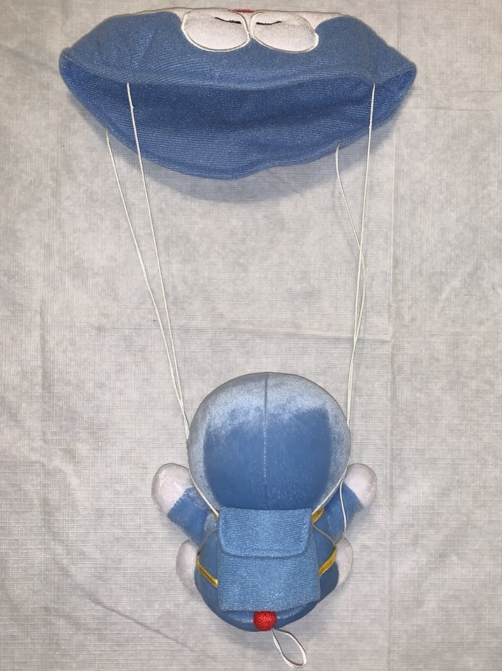 2007 DORAEMON Skydiving Parachute 5" PLUSH Toy Doll JAPAN Fujiko RARE ...