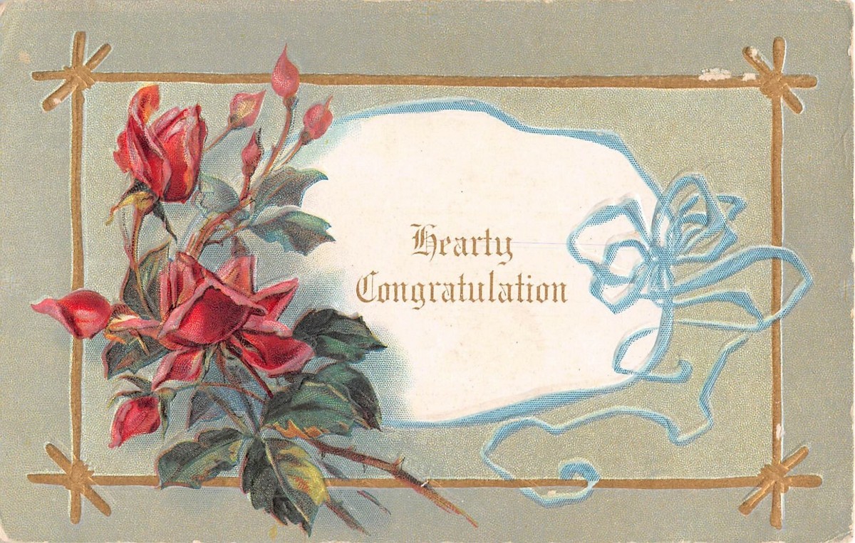 Vintage Congratulations Postcard Congratulations Vintage Post Card,
