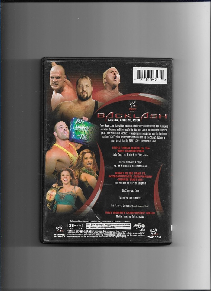 WWE Raw Wrestling Backlash 2006, DVD | eBay