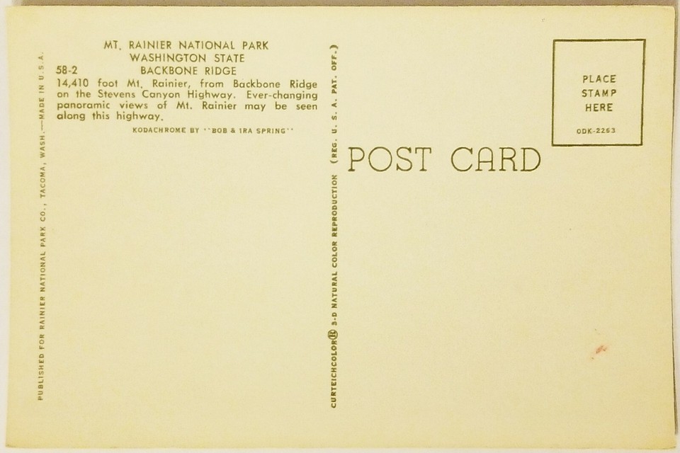 Backbone Ridge Mt Rainier National Park Stevens Canyon Hwy Washington ...