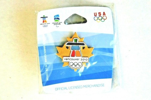 VANCOUVER 2010 GOLD MAPLE LEAF WINTER OLYMPICS LOGO PIN - NEW IN ...