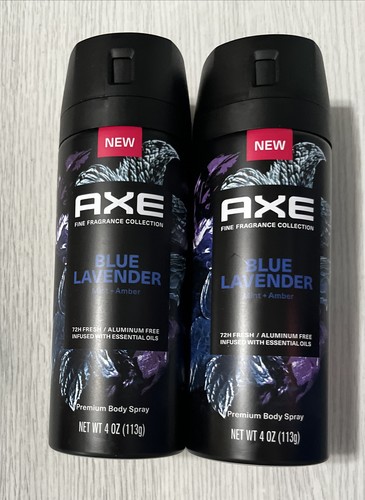2-Pack Axe Fine Fragrance Collection Body Spray Blue Lavender Mint ...
