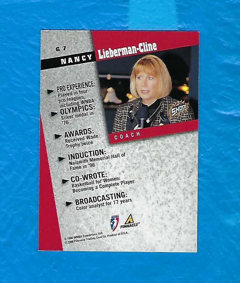 NANCY LIEBERMAN CLINE AUTOGRAPH 2019 DONRUSS WNBA BUYBACK AUTOGRAPH #10 ...