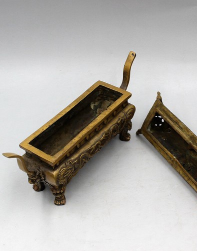 Vintage Decorated old bronze Incense Burners Handwork Carved Dragon ...