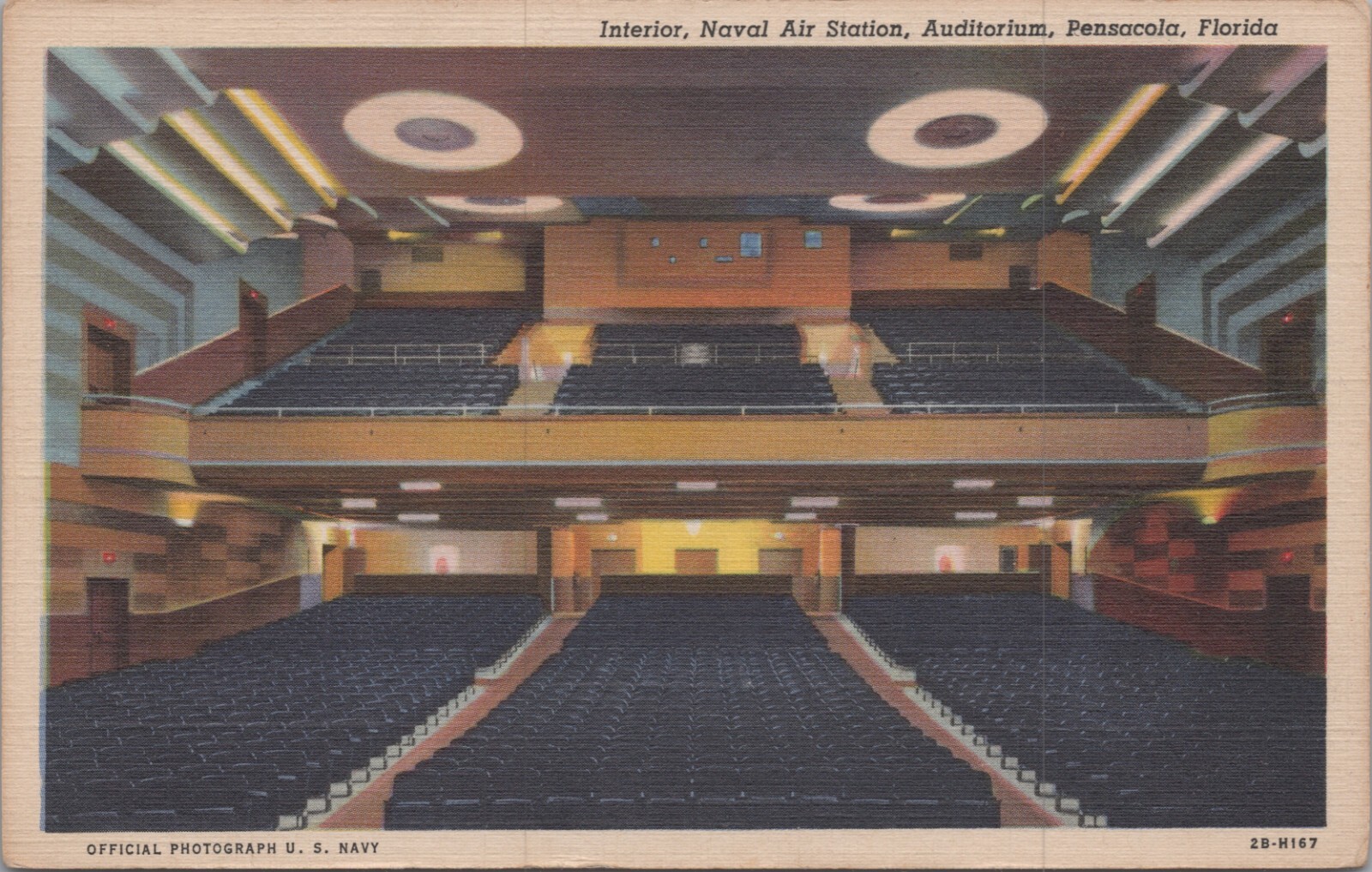 Int. Naval Air Station Auditorium Pensacola Florida c1930s Postcard UNP ...