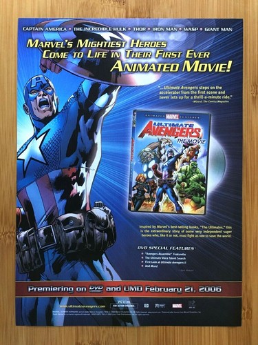 2006 Ultimate Avengers: The Movie Print Ad/Poster DVD/Bluray Art ...