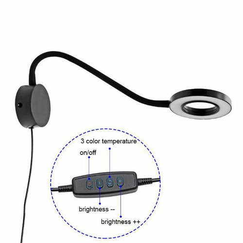 Black White USB Powered Dimmable LED Wall Lamp for bedside lighting ...