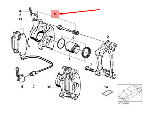 BMW 3 E30 FRONT BRAKE CALIPER GUIDE BUSH REPAIR KIT 34111161936 NO DUTY ...