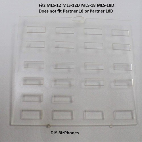 Plastic Label Overlay Cover Partner MLS 12 12D 18 18D Phone Avaya ...
