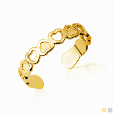 Gold Woman's Token of Love Heart Toe Ring (Available in Yellow/White ...