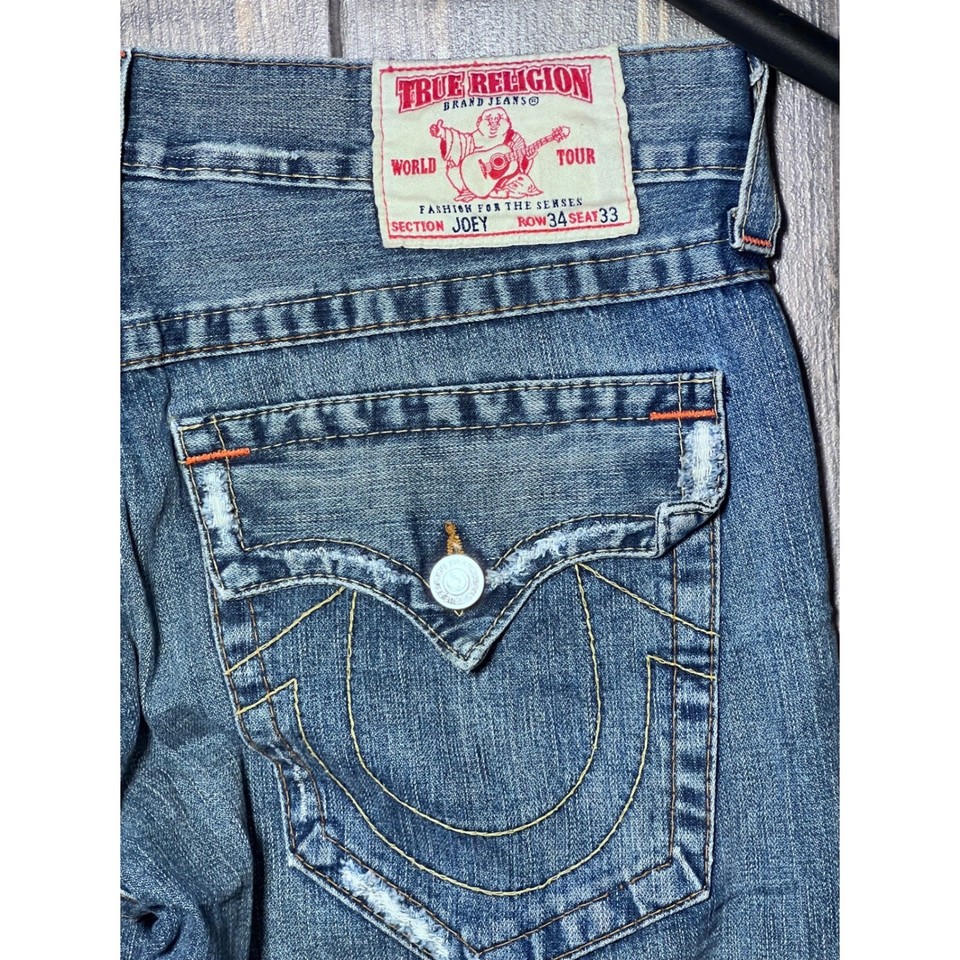 Vintage True Religion Joey Jeans Men Twisted Flare Leg Denim Blue Made ...