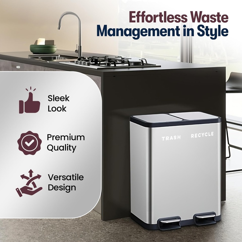 Minimalist Recycle & Trash Stickers - Modern, Discreet Vinyl Labels for ...