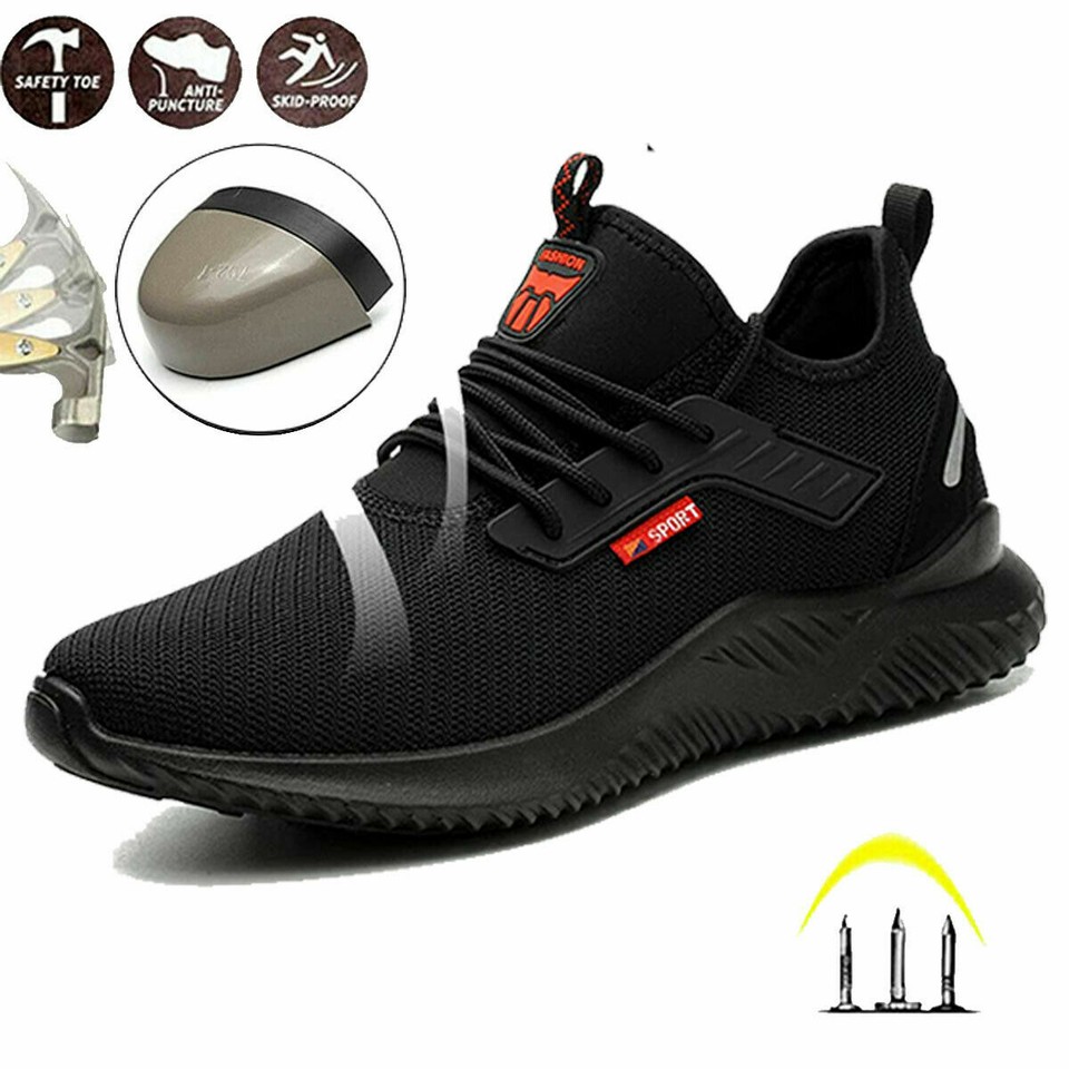 UK Mens Lightweight Safety Trainers Steel Toe cap Women Work Shoes ...