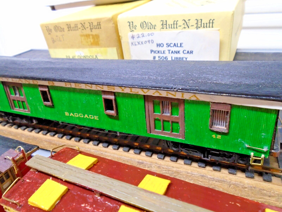THREE Huff-N-Puff HO Kit Built Craftsman Cars Caboose+Pickle Tank ...