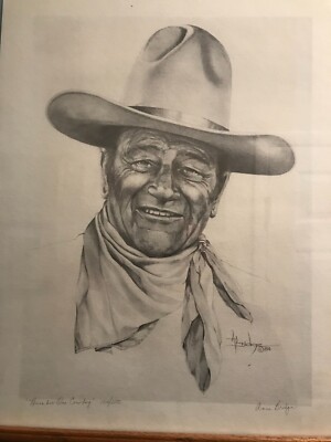 John Wayne Pencil Sketch signed and numbered | eBay