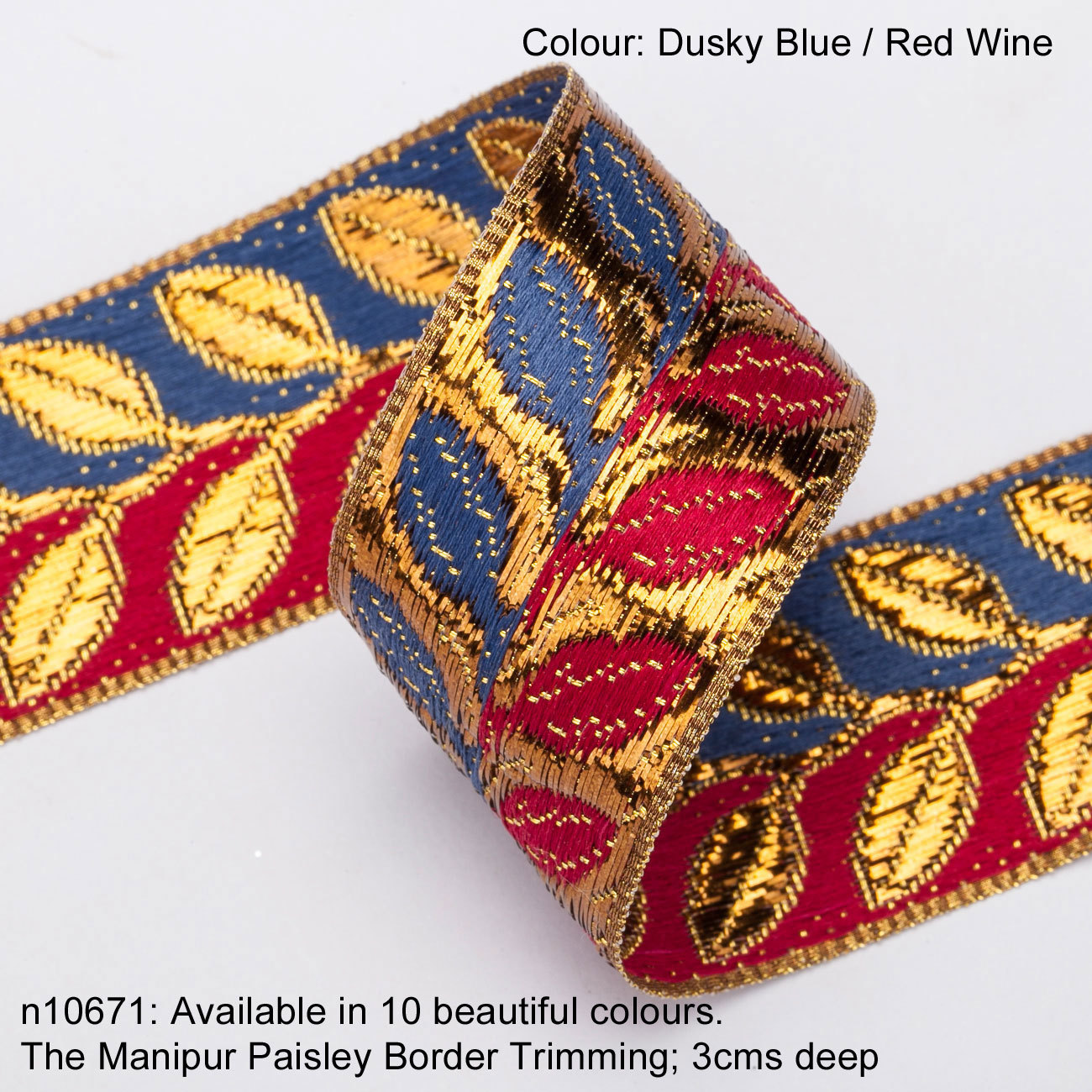 Neotrim Paisley Vine Ribbon Trimming, Vintage Gold Metallic 4cm,Home ...