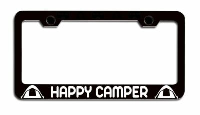 HAPPY CAMPER Camping License Plate Frame (CAN BE PERSONALIZED) | eBay