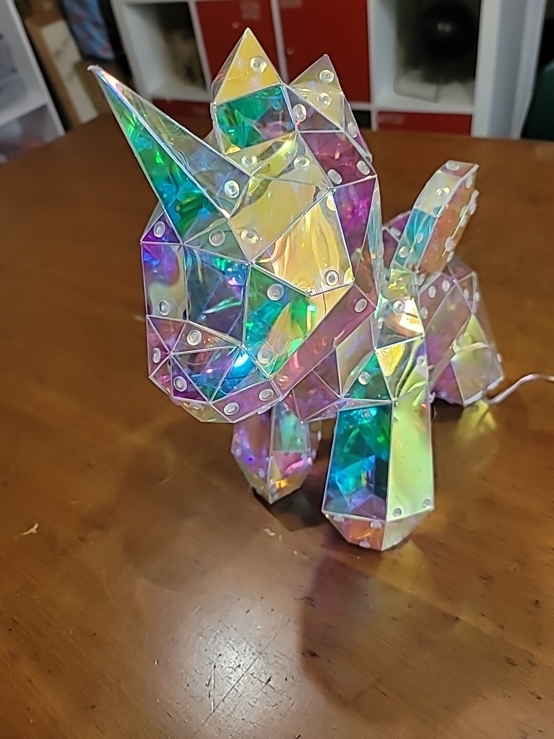 LARGE 3D Geometric Holographic Rainbow color Iridescent UNICORN LED ...