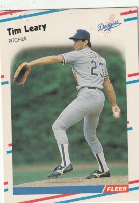 FREE SHIPPING-MINT-1988 Fleer Tim Leary #521 DODGERS PLUS BONUS CARDS ...