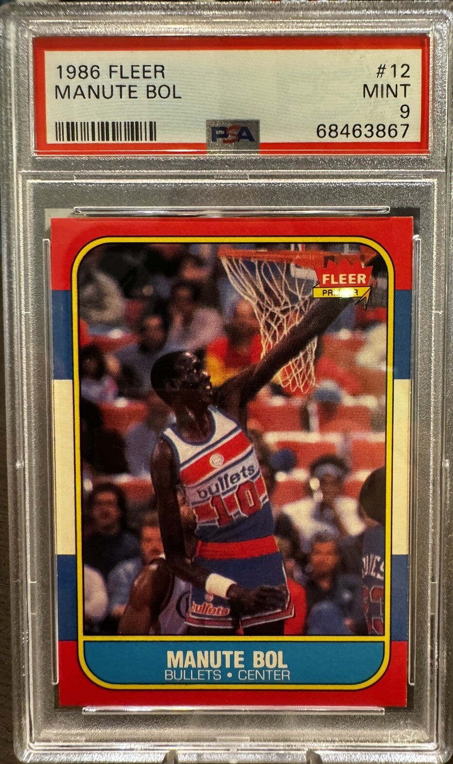1996 Fleer Manute Bol #12 Rookie RC PSA 9 Bullets 🔥 | eBay