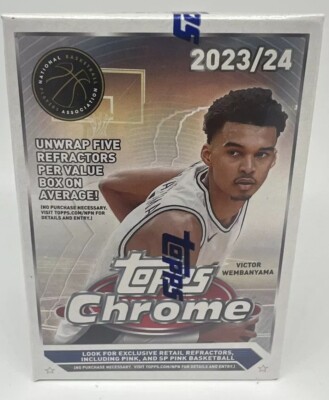2023-24 Topps Chrome Basketball Blaster Box NBA WEMBANYAMA IN HAND NEW ...