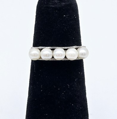 VTG Sterling Silver Multiple Pearl Stacker Petite Antique Ring Size 3 - 1.6g | eBay