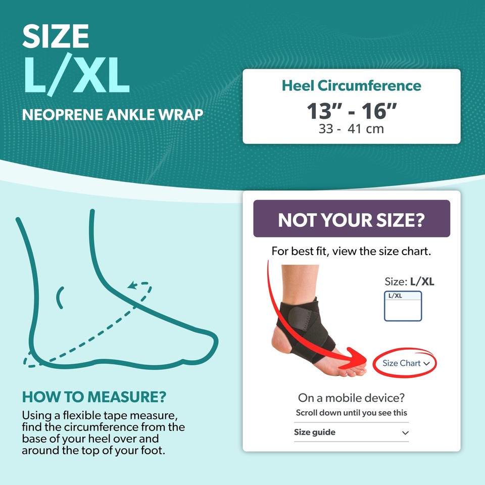 Neoprene Water-Resistant Ankle Brace | Compression Foot Wrap for ...