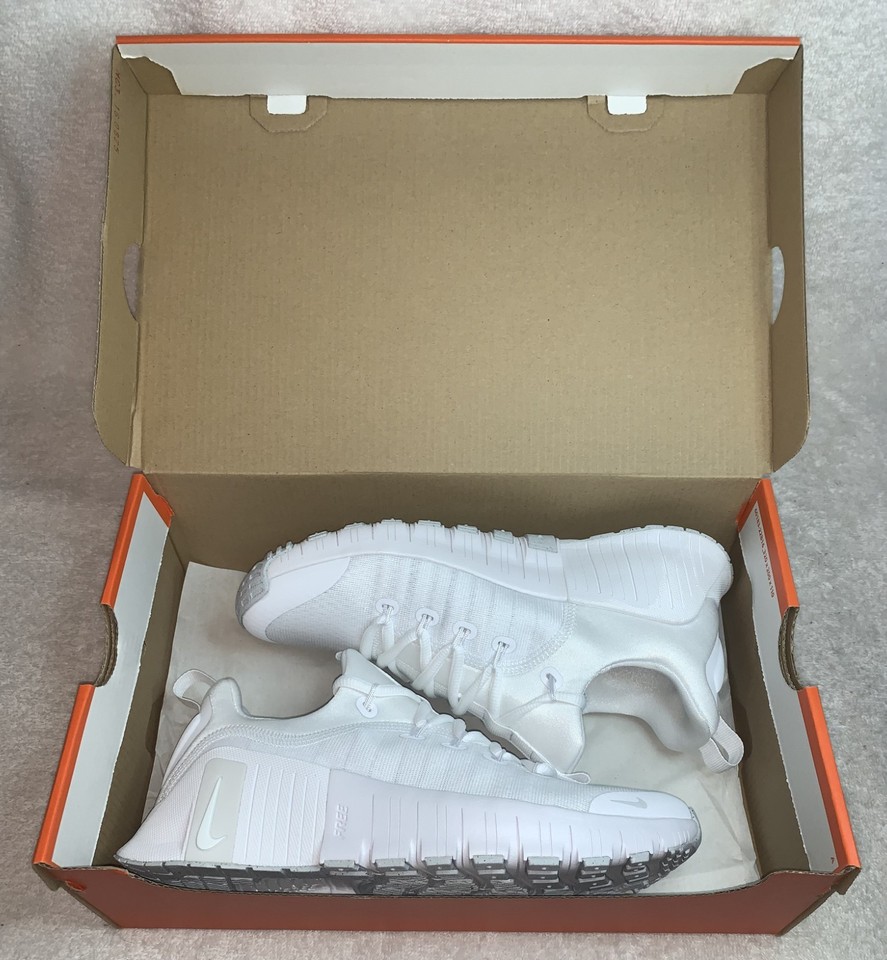 WOMEN'S NIKE FREE METCON 6 TRAINING SHOES SZ 7.5 NIB WHITE PLATINUM ...