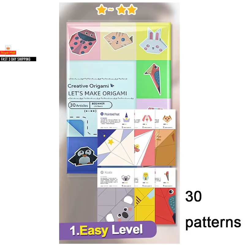 Origami Kit 30/96 Sheets Origami Paper Craft Guiding Book DIY Art Craft ...