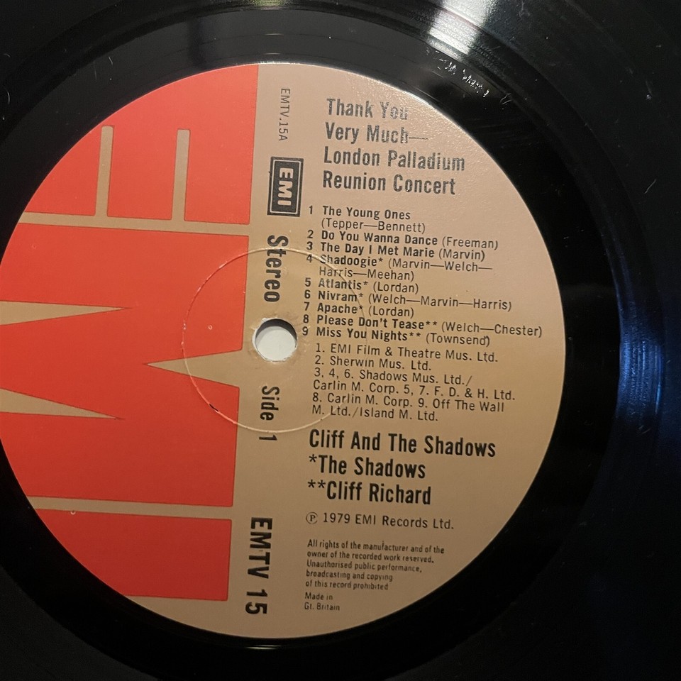 [ROCK/POP]~EXC LP~CLIFF RICHARD~The SHADOWS~Thank You Very Much~[1979~EMI]~UK~ | eBay