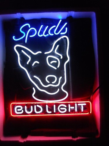 Spuds Mackenzie Beer 20"x16" Neon Sign Light Lamp Wall Decor Bar Open ...