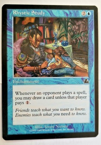 2000 Magic The Gathering Prophecy #45 Rhystic Study MTG Magic The ...