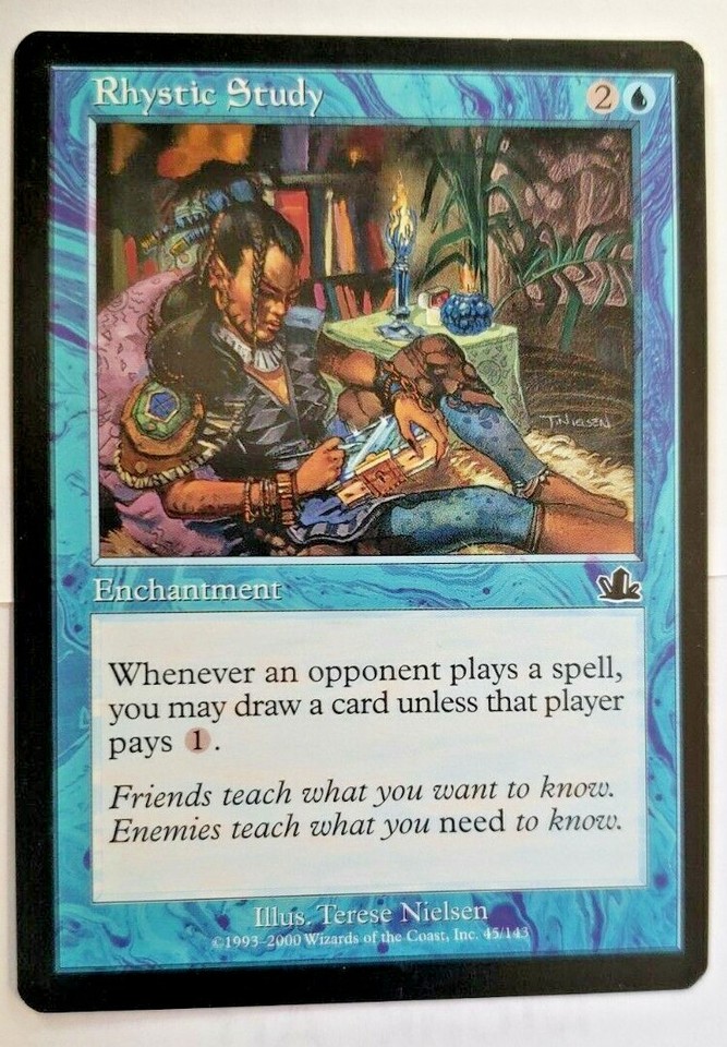 2000 Magic The Gathering Prophecy #45 Rhystic Study MTG Magic The ...