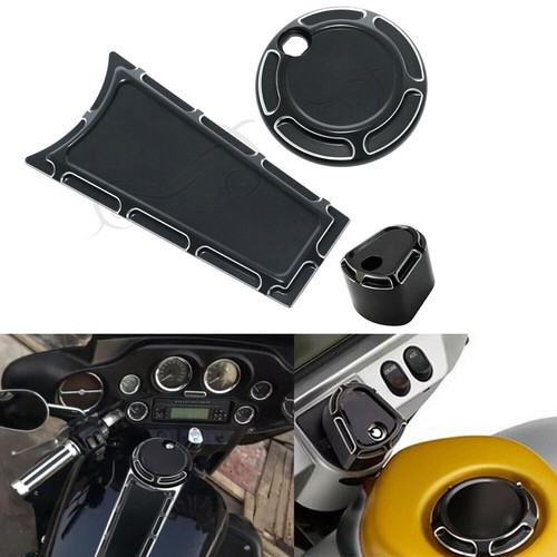 CNC Fuel Tank Door Dash Insert Ignition Cover For Harley Electra Road ...