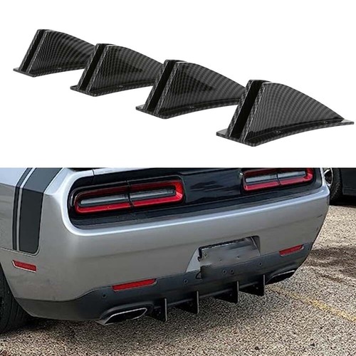 Rear Bumper Diffuser Shark Fin Spoiler Lip Wing Splitter For Dodge ...