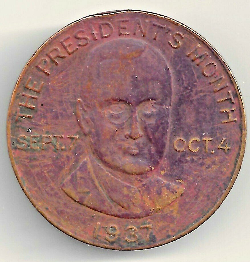 SCARCE 1937 Franklin D Roosevelt Coin "The President's Month" 4 Weeks ...