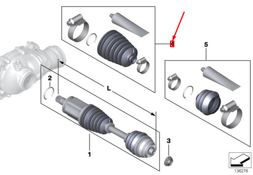 NEU BMW X5 E70 VORDERACHSE CV JOINT FALTENBALG REPARATURSATZ ...