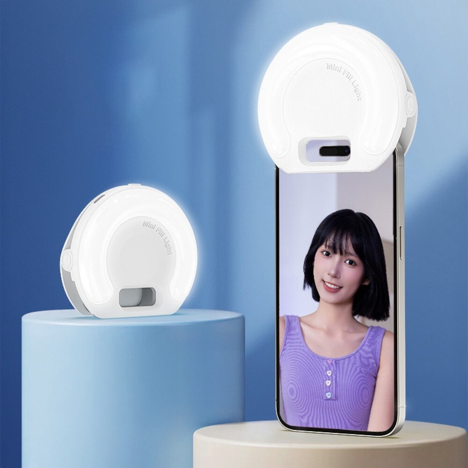 PC LED Selfie Light ABS Phone Camera Light Phone Fill Light Selfie ...