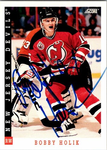 Bobby Holik New Jersey Devils Hand Signed 1993-94 Score Card #198 in NM ...