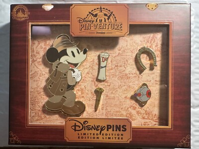 DISNEY PIN VENTURE 5 PIN SET JJUMBO MICKEY 4 LAND TREASURES LE500 ...