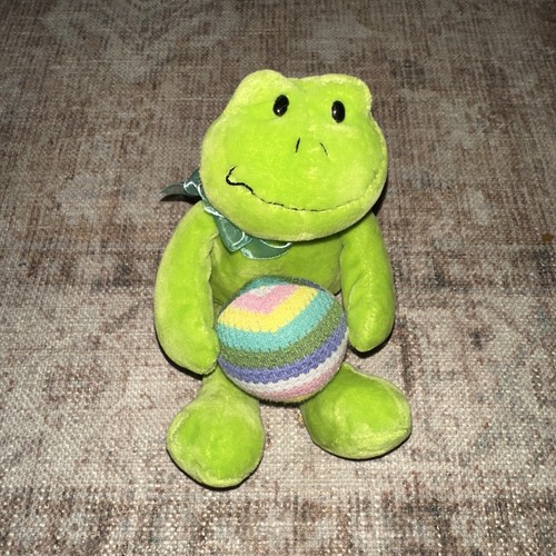 Vintage Gund Green Frog Plush Toy with Ball | eBay