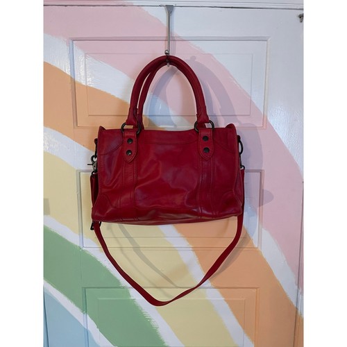 Frye Melissa Red Leather Satchel Shoulder Crossbody Bag | eBay