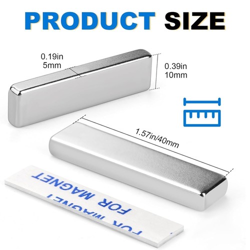 6 Pack Super Strong Bar Magnets Heavy Duty, Large Flat Magnetic Strips ...