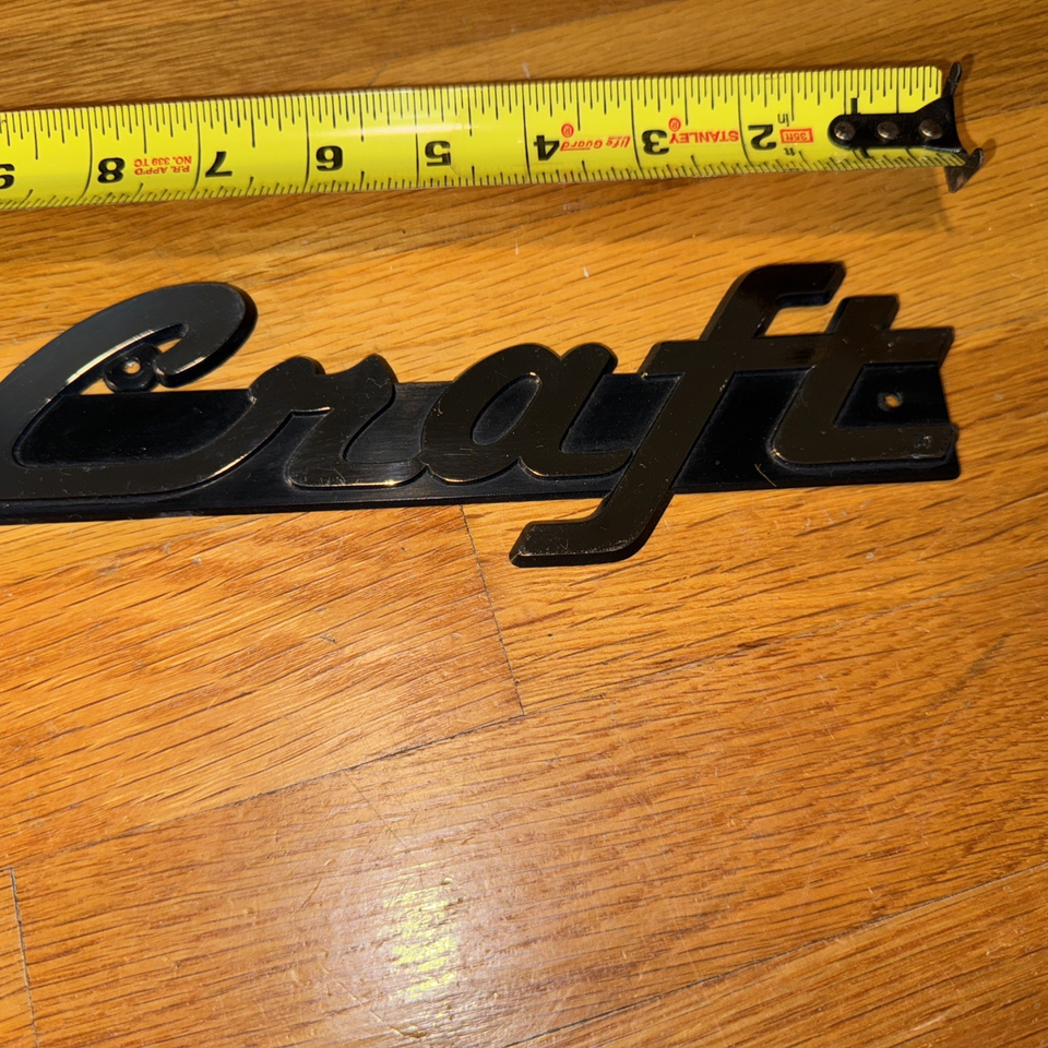 Correct Craft Emblem Chrome Lettering on Black Background Plastic ~21 ...