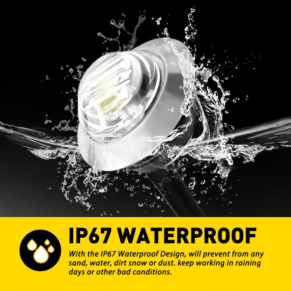 10-100X 3/4" 12-24V LED Lights Truck Trailer Round Side Bullet Light ...