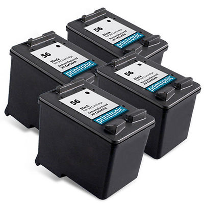4PK HP 56 Ink Cartridge C6656AN Black for DeskJet 450 5150 5550 5650 ...