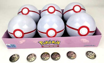 Pokemon PokeBall Tin Lot of 6 PREMIERBALL EMPTY Coins Display Cosplay ...