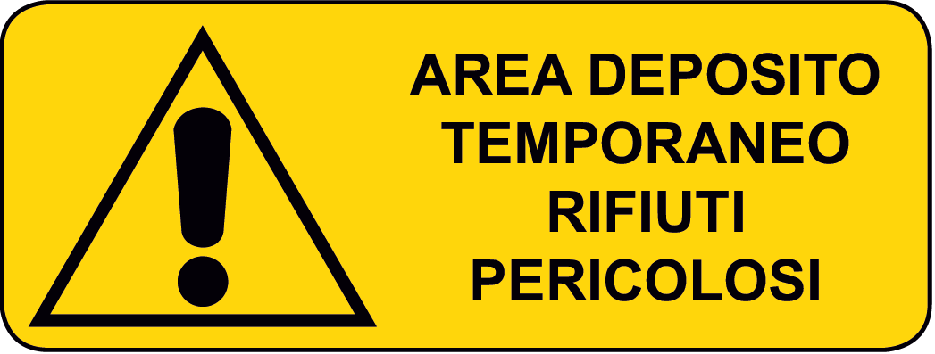 ADESIVO Cartello segnaletica ATTENZIONE DEPOSITO TEMPORANEO RIFIUTI ...