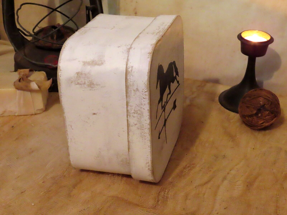 Primitive Paper Mache Nesting Box /Farmhouse / Olde White with a Folk ...
