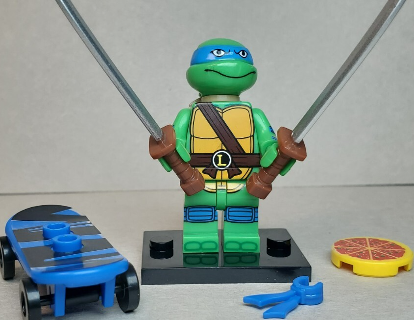 4 Custom Lego Teenage Mutant Ninja Turtles Minifigures Raph, Leo, Mikey ...
